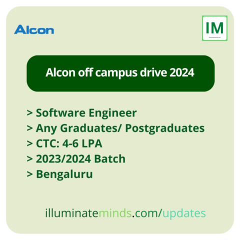Alcon off campus drive 2024 | Software Engineer | Any Graduates ...