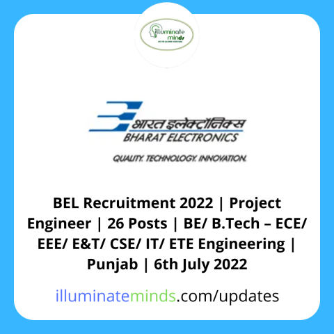 BEL Recruitment 2022 | Project Engineer | 26 Posts | BE/ B.Tech – ECE ...