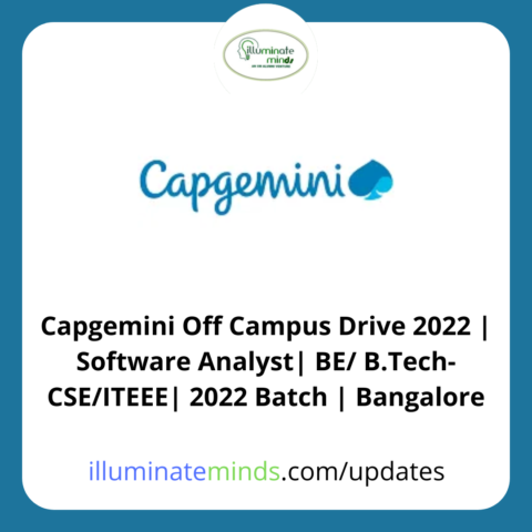 Capgemini Off Campus Drive 2022 | Software Analyst| BE/ B.Tech- CSE/IT/EEE | 2022 Batch ...