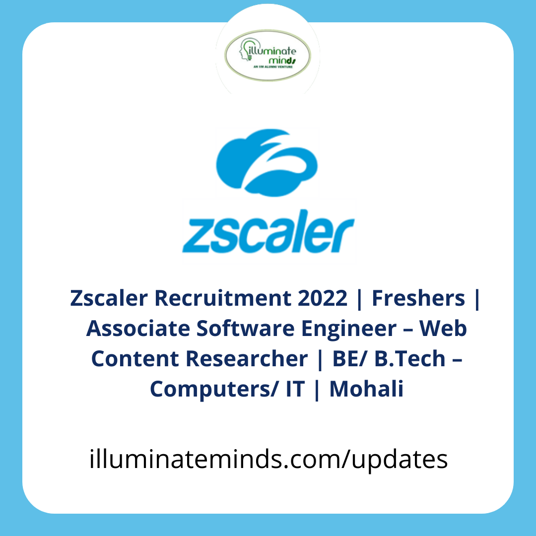 Zscaler Recruitment 2022 | Freshers | Associate Software Engineer – Web ...