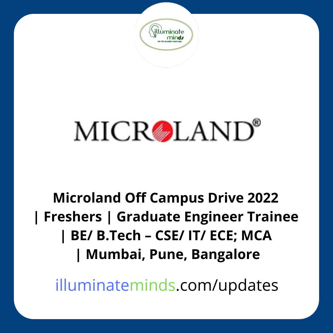 Microland Off Campus Drive 2022 | Freshers | Graduate Engineer Trainee | BE/ B.Tech – CSE/ IT ...