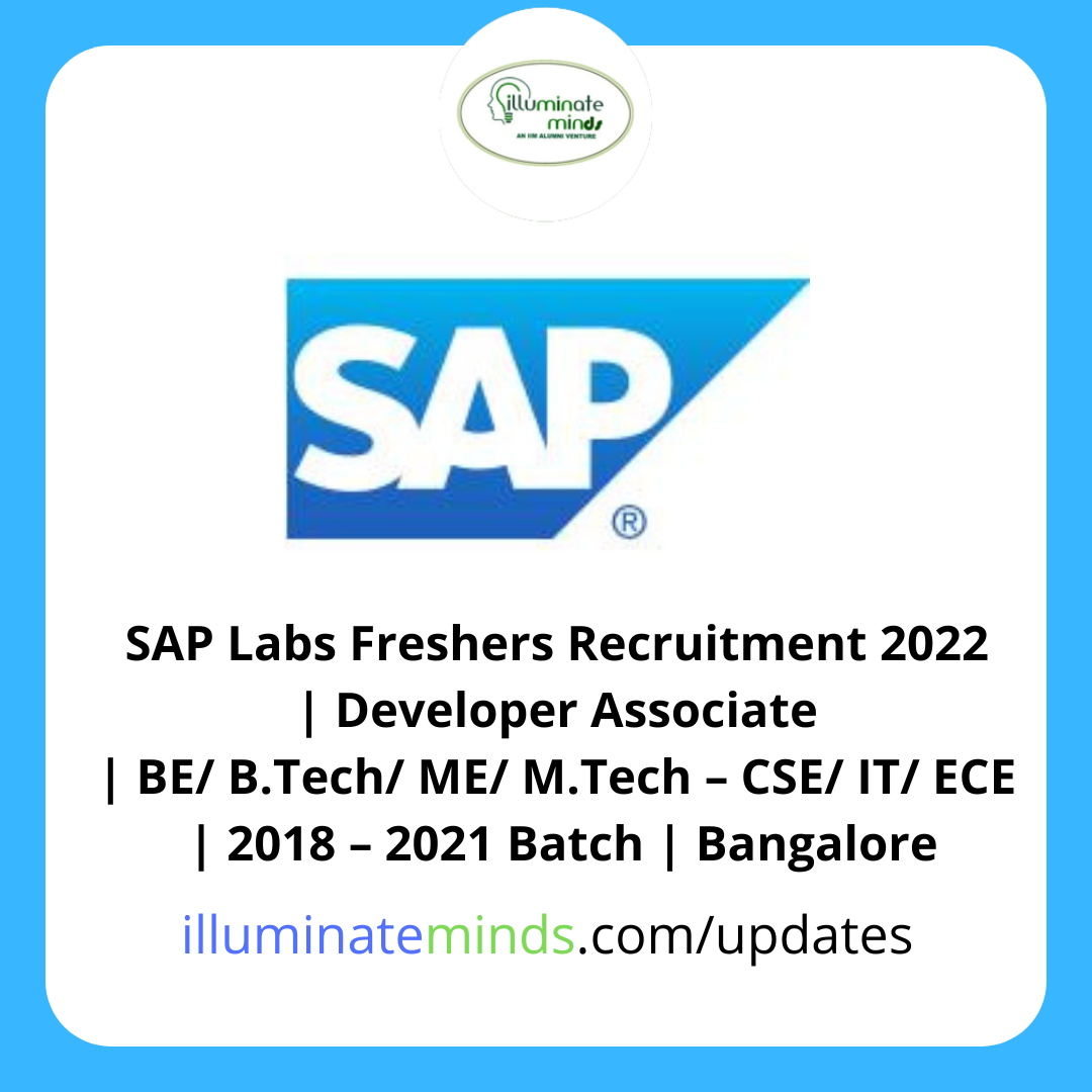 SAP Labs Freshers Recruitment 2022 | Developer Associate | BE/ B.Tech ...