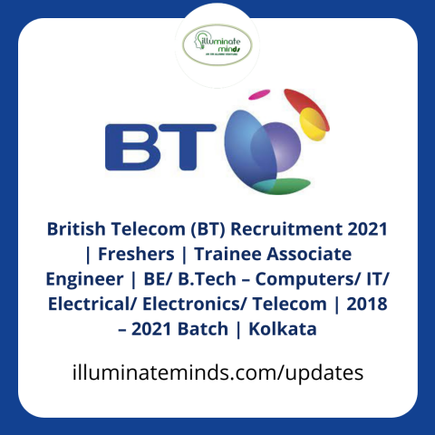 British Telecom (BT) Recruitment 2021 | Freshers | Trainee Associate ...