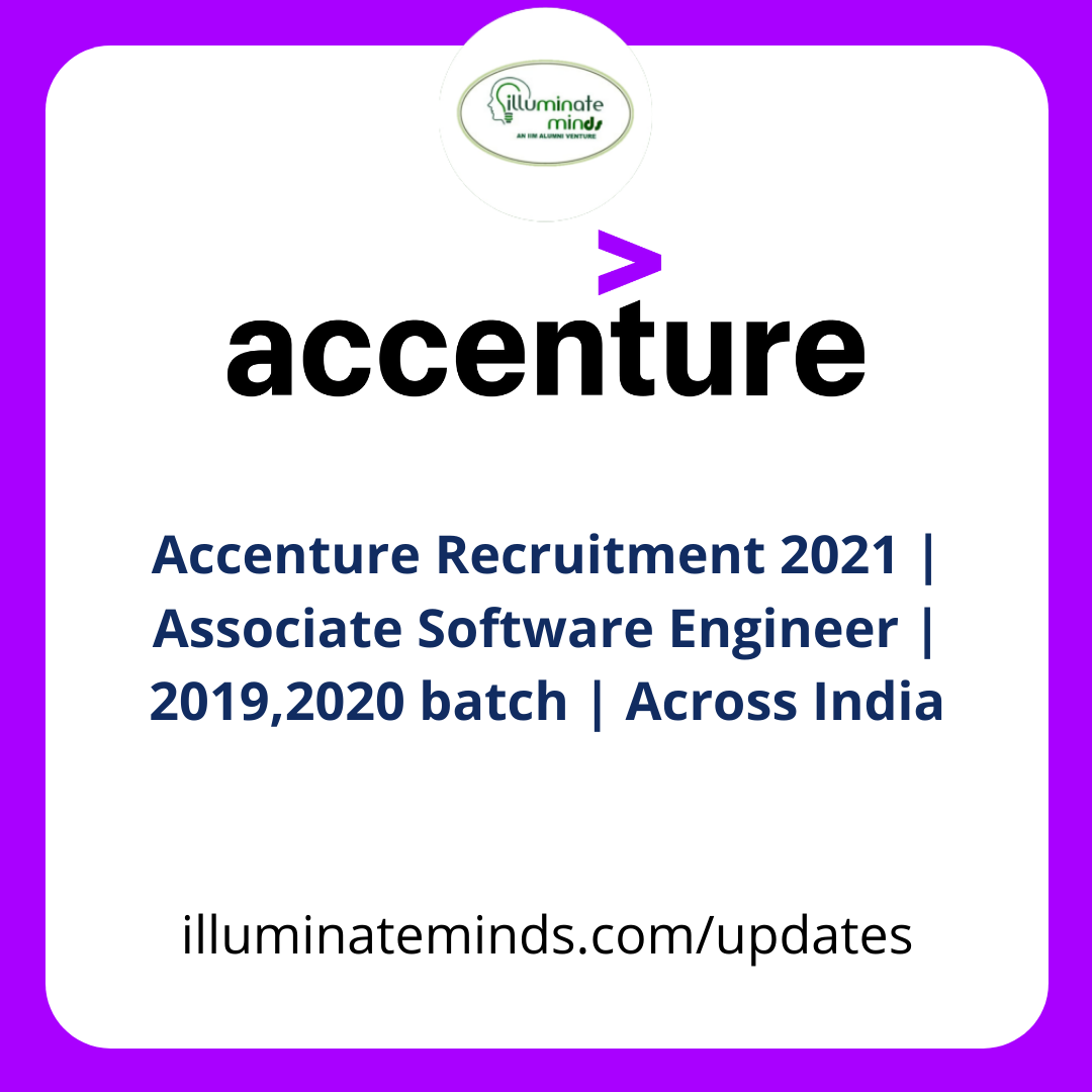 Accenture Recruitment 2021 | Associate Software Engineer | 2019,2020 ...