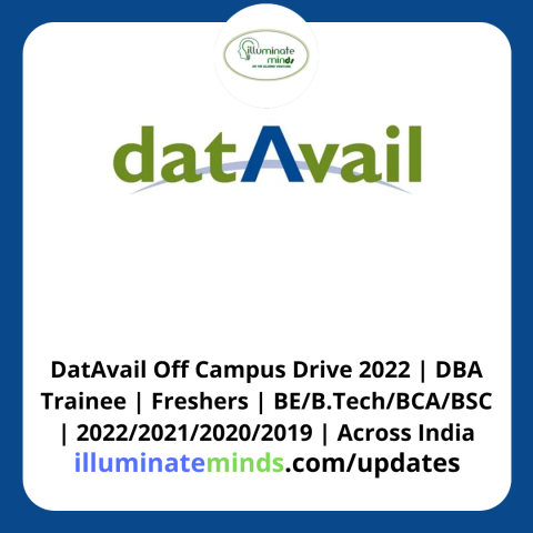 DatAvail Off Campus Drive 2022 | DBA Trainee | Freshers | BE/B.Tech/BCA/BSC | 2022/2021/2020 ...