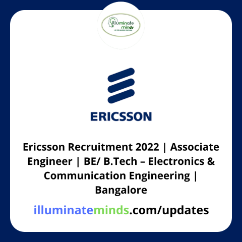Ericsson Recruitment 2022 | Associate Engineer | BE/ B.Tech ...