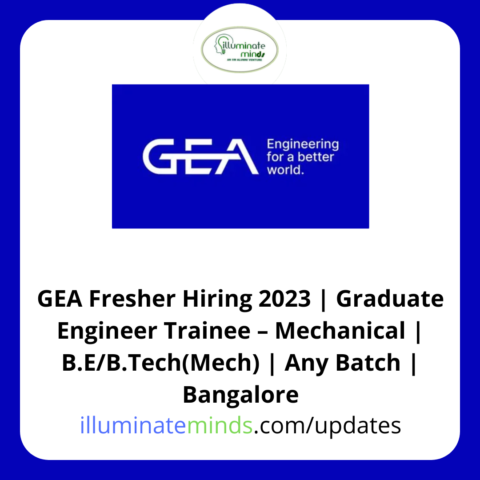 GEA Fresher Hiring 2023 | Graduate Engineer Trainee – Mechanical | B.E ...