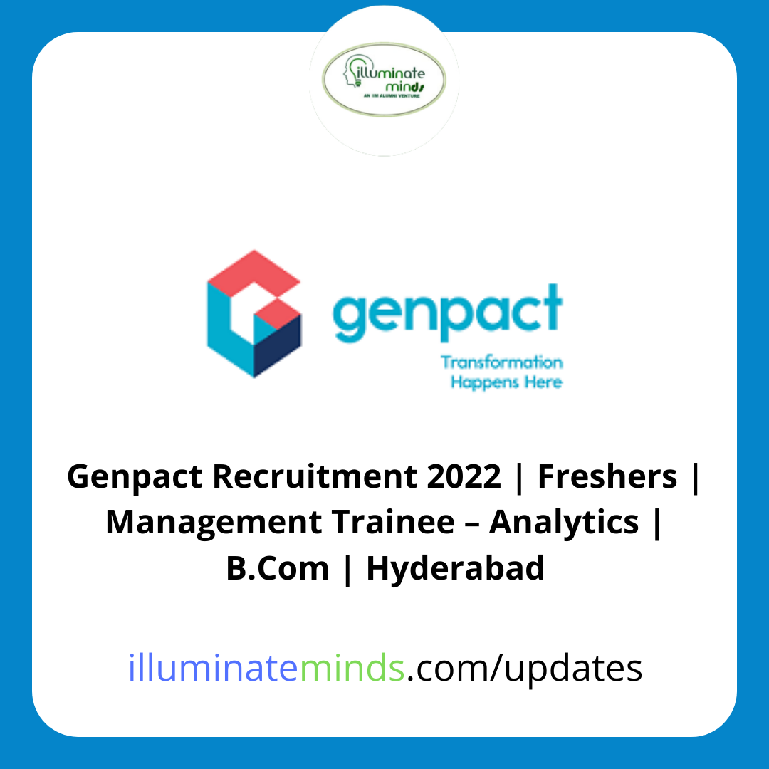 Genpact Recruitment 2022 | Freshers | Management Trainee – Analytics ...