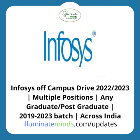 Infosys off Campus Drive 2022/2023 | Multiple Positions | Any Graduate/Post Graduate | 2019-2023 ...