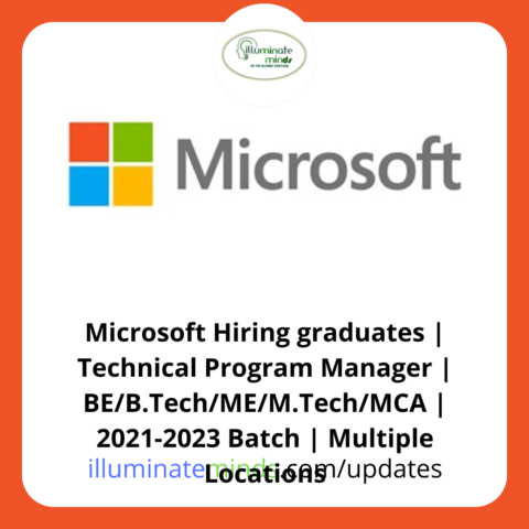Microsoft Hiring graduates | Technical Program Manager | BE/B.Tech/ME/M ...