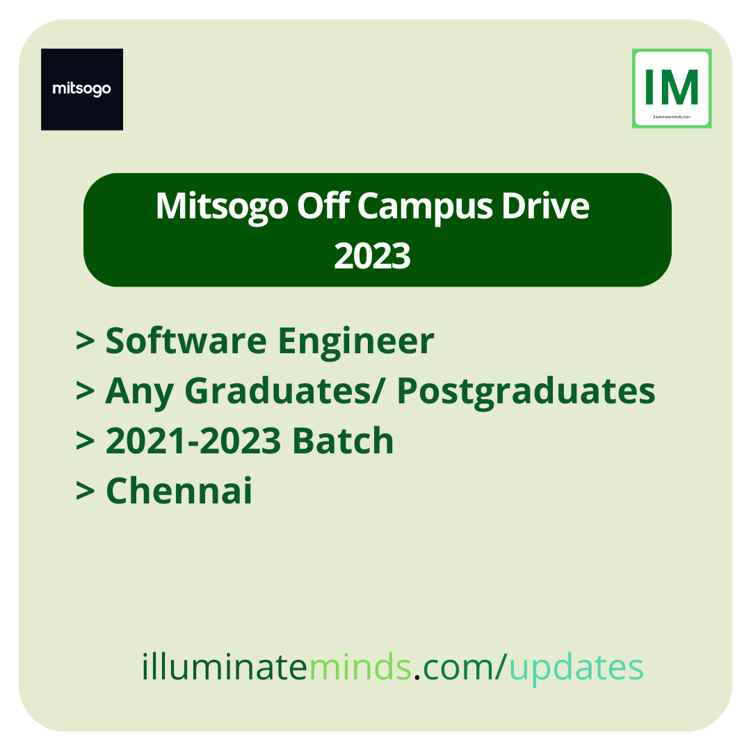 Mitsogo Off Campus Drive 2023 | Software Engineer | Any Graduates ...