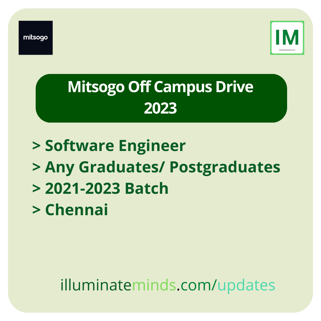 Mitsogo Off Campus Drive 2023 | Software Engineer | Any Graduates ...