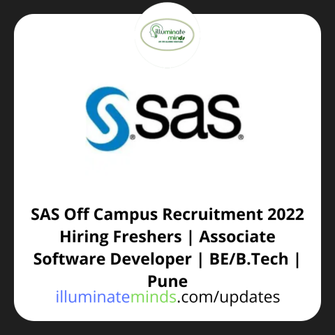 SAS Off Campus Recruitment 2022 Hiring Freshers | Associate Software Developer | BE/B.Tech ...