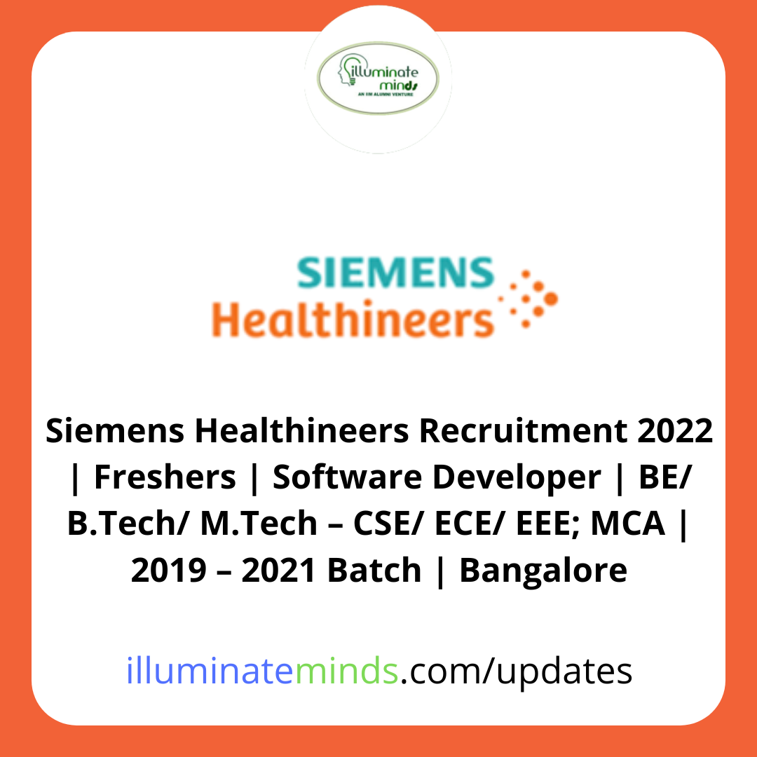 Siemens Healthineers Recruitment 2022 | Freshers | Software Developer | BE/ B.Tech/ M.Tech – CSE ...