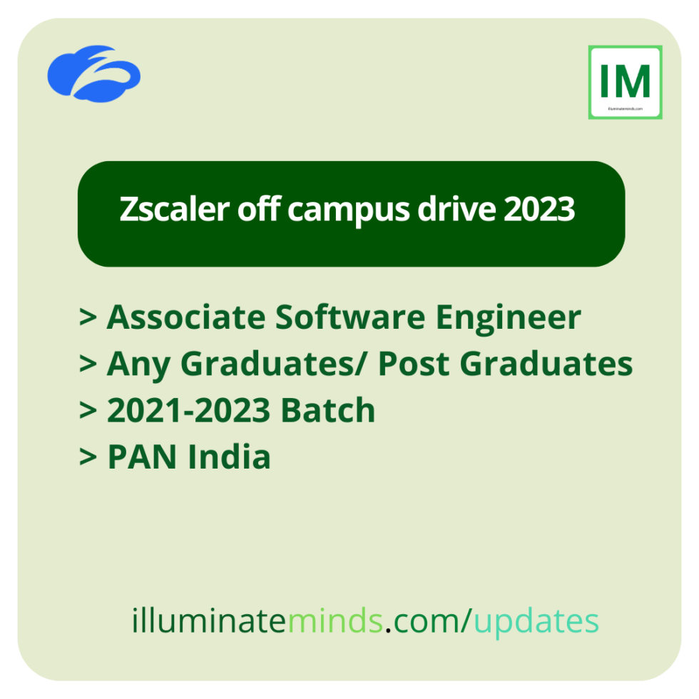 Zscaler off campus drive 2023 | Associate Software Engineer | Any ...